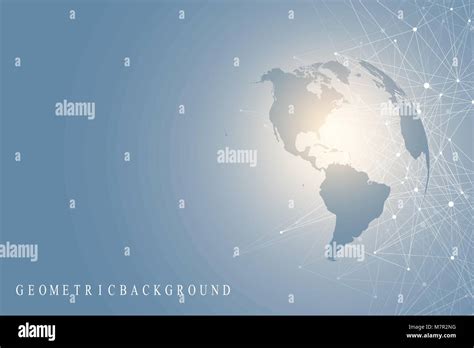 Big Data Visualization With A World Globe Abstract Vector Background