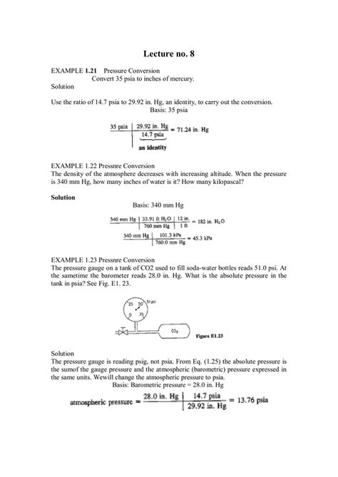 Solved Sample Problems Given The Barometer Pressure Of 52 Off