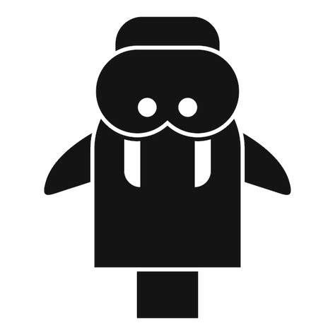 Premium Vector Cute Walrus Standing On A Small Platform With Big Eyes