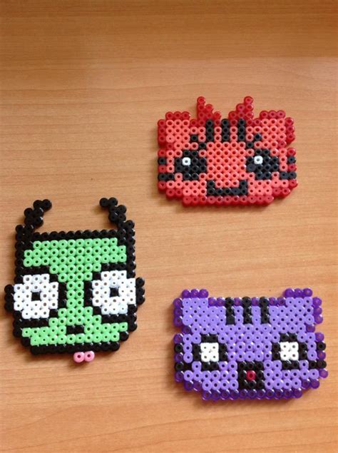 Cats And Gir Invader Zim With Hama Beads Mid By Ms Self Destruct On