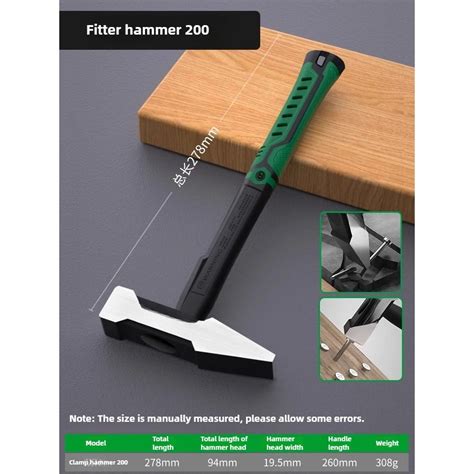 Hardware Tools Building Decoration Flat Head Hammer 200g Plastic Coated