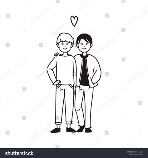 Full Body Illustration Same Sex Couple Stock Vector Royalty Free Shutterstock