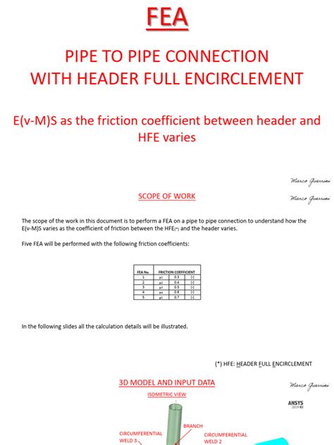 Fea Pipe To Pipe Connection With Header Full Encirclement Pdf Pipe