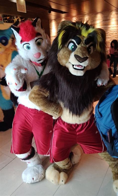 Omg Two Furries Wearing Matching Red Dazzle Shorts Ahhh Id Melt 😩😩😩😩
