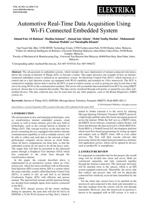 Pdf Automotive Real Time Data Acquisition Using Wi Fi Connected