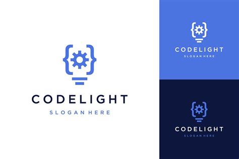 Premium Vector Developer Design Logo Or Light Bulb Or Code With Gear