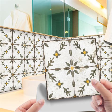 20 Pcs Peel And Stick Floor Tile 6x6 Vinyl Moroccan Style Floor