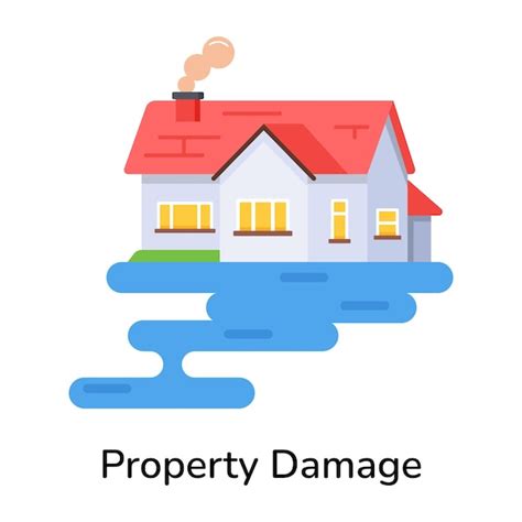 Customizable Flat Icon Of Property Damage Premium Vector