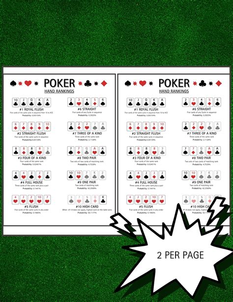 Free Texas Holdem Cheat Sheet Printable Easy Guide Printables For