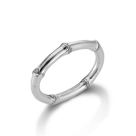 John Hardy Sterling Silver Bamboo Collection Hinged Bangle Bracelet