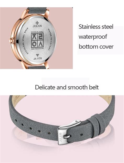 Julius Брендовые женские кварцевые часы простые повседневные кожаные часы сетчатые