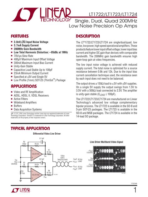 Lt1724 Pdf Amplifier Operational Amplifier