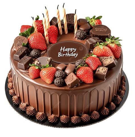 Illustration Of A Fancy Chocolate Birthday Cake With Assorted