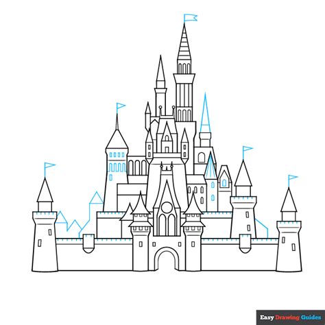 Disneyland Castle Drawing Step By Step