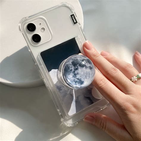 물방울톡 보름달 반구 레진 구슬 스마트톡 핸드폰그립 톡홀더 아크릴톡 휴대폰 거치대 핸드그립 남자 여자 친구 생일 기념일