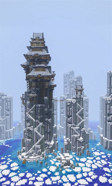 Minecraft Castle Tower In Ocean