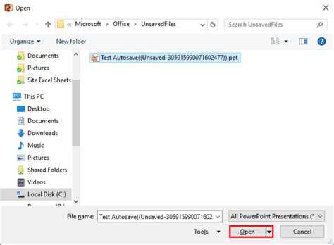 Manage Versions Recovering New Unsaved Presentations Manually In PowerPoint Presentations