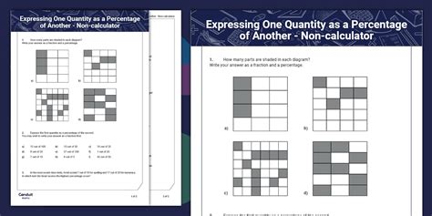 Expressing One Quantity As A Percentage Of Another Twinkl