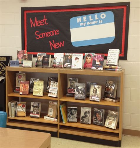 Meet Someone New Library Book Display And Bulletin Board Featuring