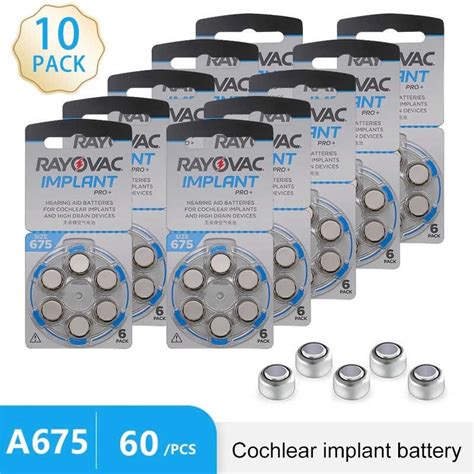 Implant 60pcs Cochlear Hearing Aid Batteries 675 A675 675a Pr44 High
