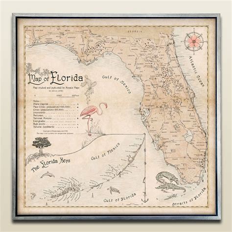 Vintage Florida Map Antique Florida Map Fabric Wallpaper And Home