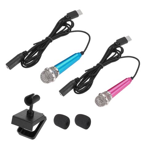 2 Pcs Mini Microphone Mini Mic Tiny Microphone Phone Type C Mic Small Microphone With Bracket