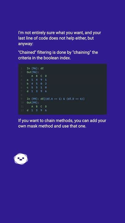 Pandas Filter Rows Of Dataframe With Operator Chaining Shorts Youtube