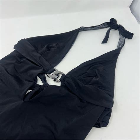 Vitamin A Swim Nwot Vitamin A Black Halter Plunging One Piece Swimsuit Size Xs Poshmark