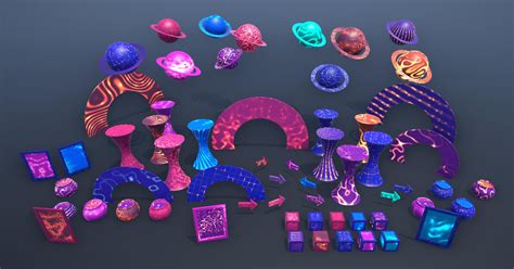 Animated Abstract Shader And Props 3d Props Unity Asset Store