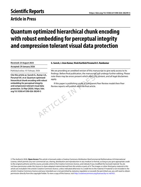 Pdf Quantum Optimized Hierarchical Chunk Encoding With Robust Embedding For Perceptual