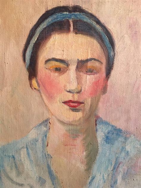 Unknown Lady With Blue Headband French Impressionist 1930s Oil
