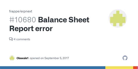 Balance Sheet Report Error · Issue 10680 · Frappeerpnext · Github