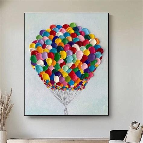 Large Hot Air Balloon Abstract Art Colorful Hot Air Balloon Minimalist Art Hot Air Balloon 3d
