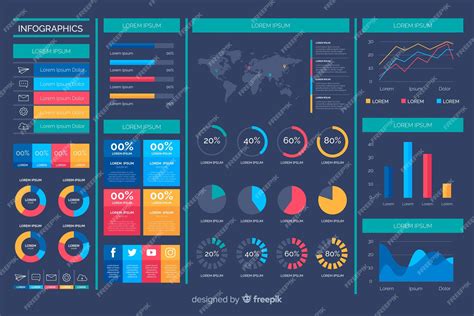 인포 그래픽 데이터 템플릿 무료 벡터