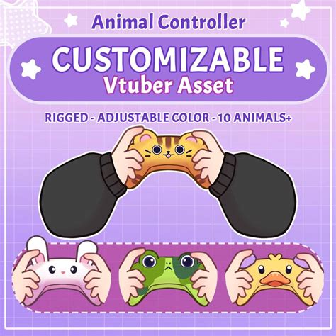 Customizable Live2d Vtuber Asset Rigged Game Controller Vtuber Hand Asset For Chibi Model