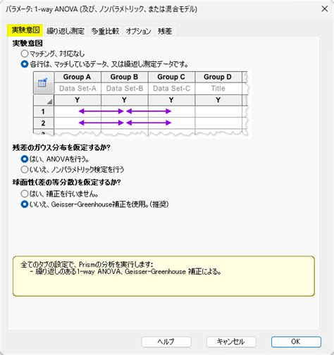 Graphpad Prism を使って反復測定データの有意差グラフを書く方法 いちばんやさしい、医療統計