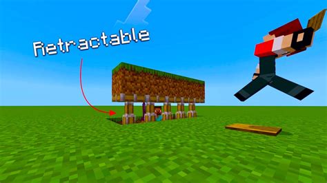 Minecraft Bedrock Edition Retractable 5x1 Flatground Trap Youtube
