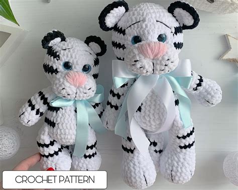 Crochet Tiger Toys Patterns 2in1 Easy Amigurumi White Tiger Pdf Crochet