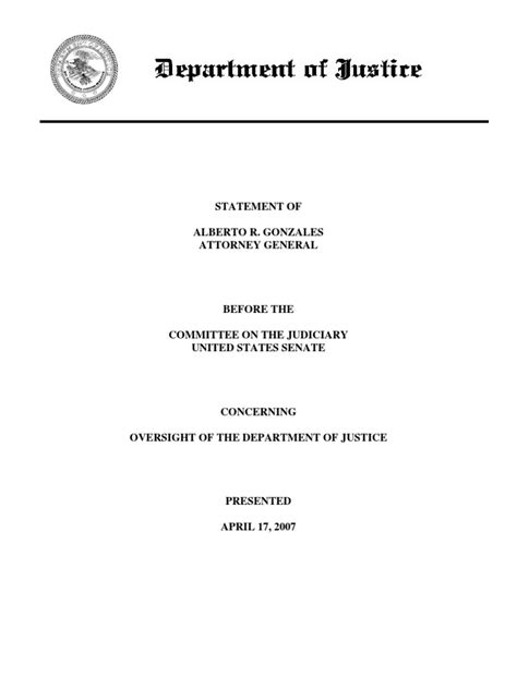 395611attorney General Gonzales Sjc 041707 Hearing Written Statement Pdf Sex Offender Sex