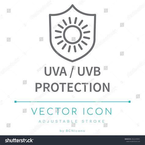 Uva Uvb Protection Line Icon Sun Stock Vector Royalty Free Shutterstock
