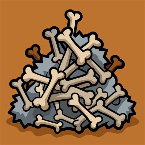 A Pile Of Bones Clip Art And Vector Design With A White Background