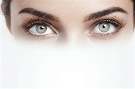 Premium Photo Close Up Of Beautiful Womans Eyes Isolated On White