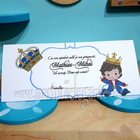 Plic De Bani Botez Regal Cu Coroana Si Print Mic