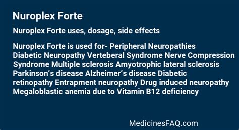 Nuroplex Forte Uses Dosage Side Effects Food Interaction And Faq