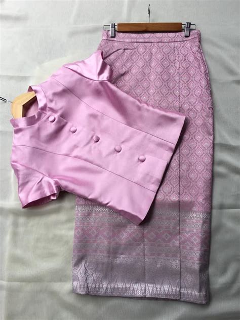 Thai Chitlada Suit Thai Cylinder Sleeve Dress