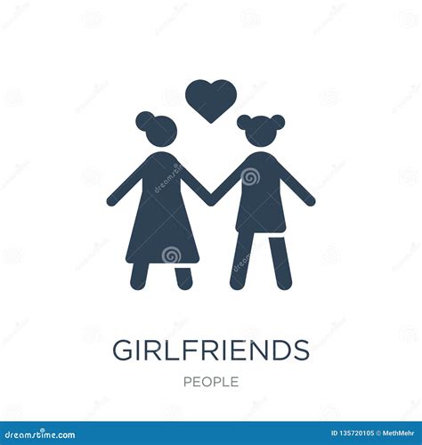 Girlfriends Icon In Trendy Design Style Girlfriends Icon Isolated On White Background Stock