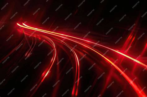 Premium Photo Abstract Red Light Trails In The Dark Background