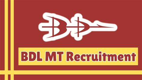 Bdl Mt Recruitment 2025 Check Details For Management Trainee Posts