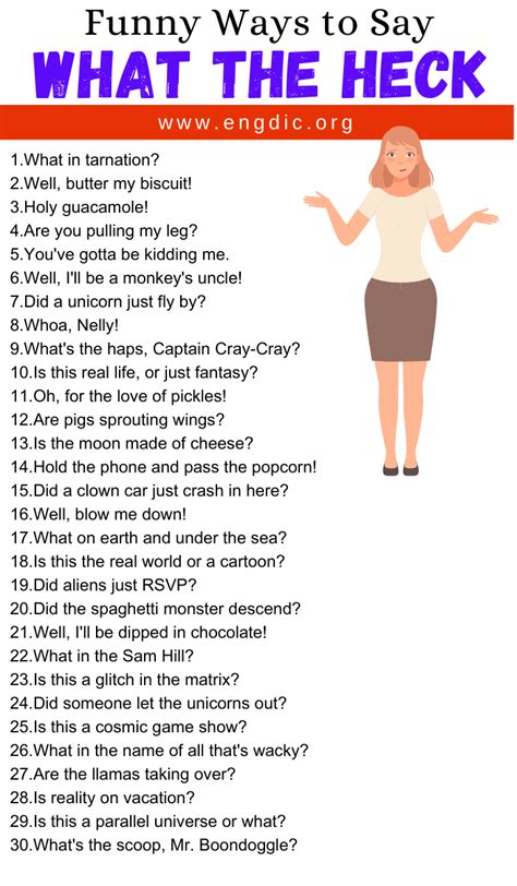 30 Funny Ways To Say What The Heck Engdic