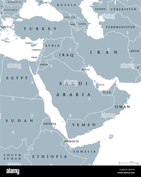 Political Map Of North Africa And Middle East